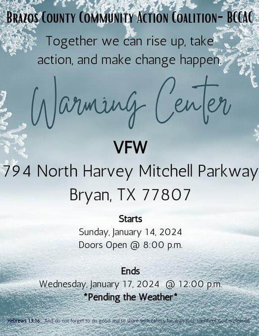 Local Warming Center Hours and Volunteer Information
